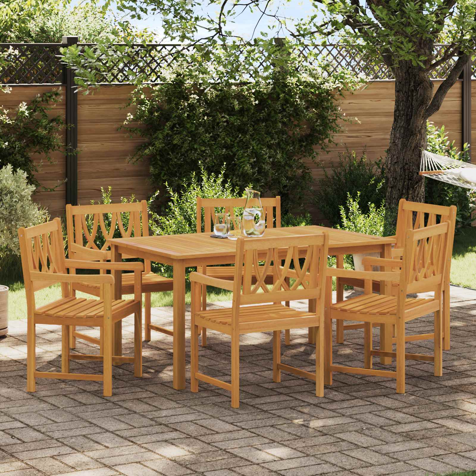Sillas de jardín 6 pcs Natural Madera de Acacia Sólida vidaXL | Leroy ...
