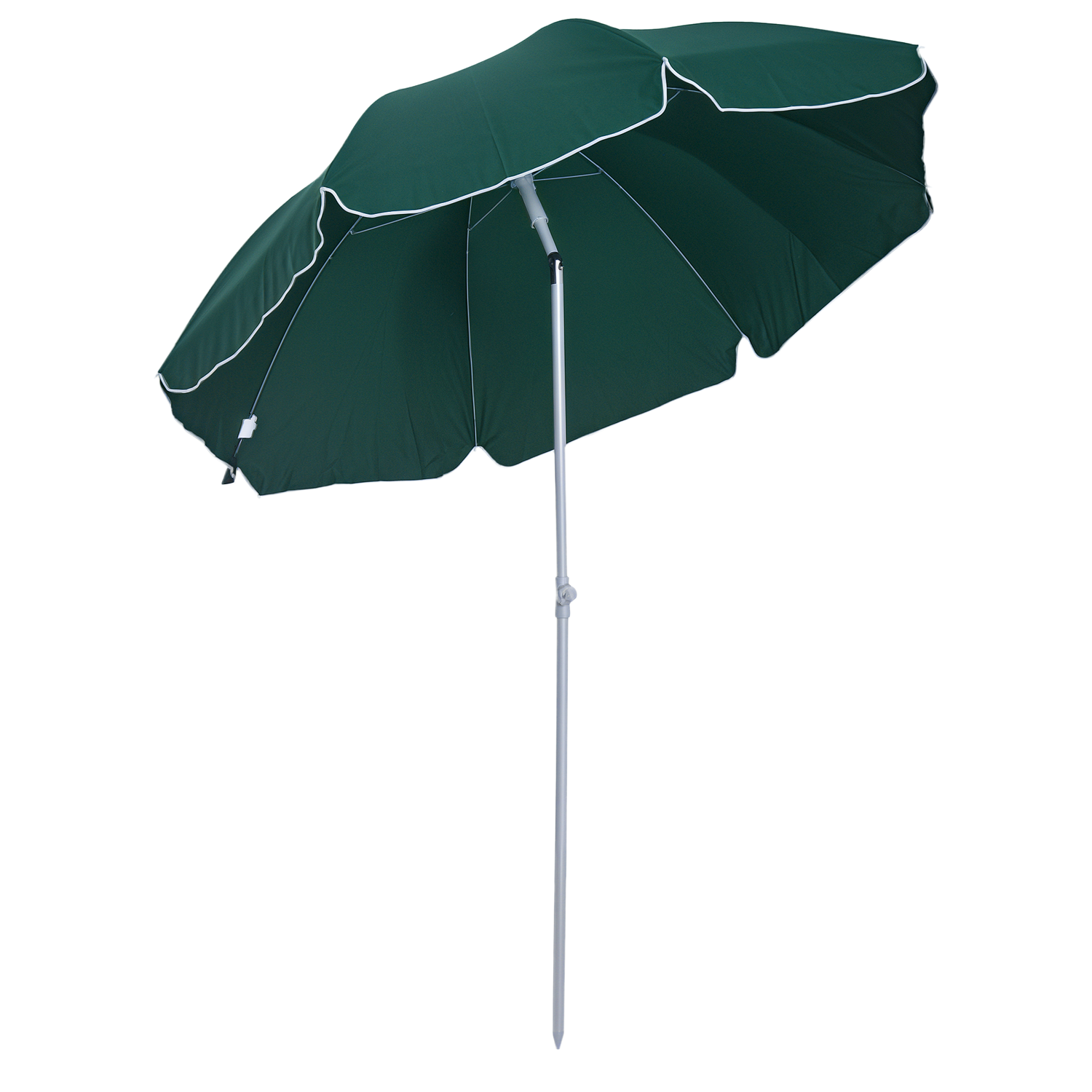 Parasol inclinable octogonal de jardin Ø 2 m métal polyester vert ...