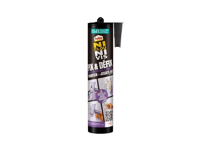 Colle fixation pattex ni clou ni vis fix & defix cartouche 308g | Bricoman