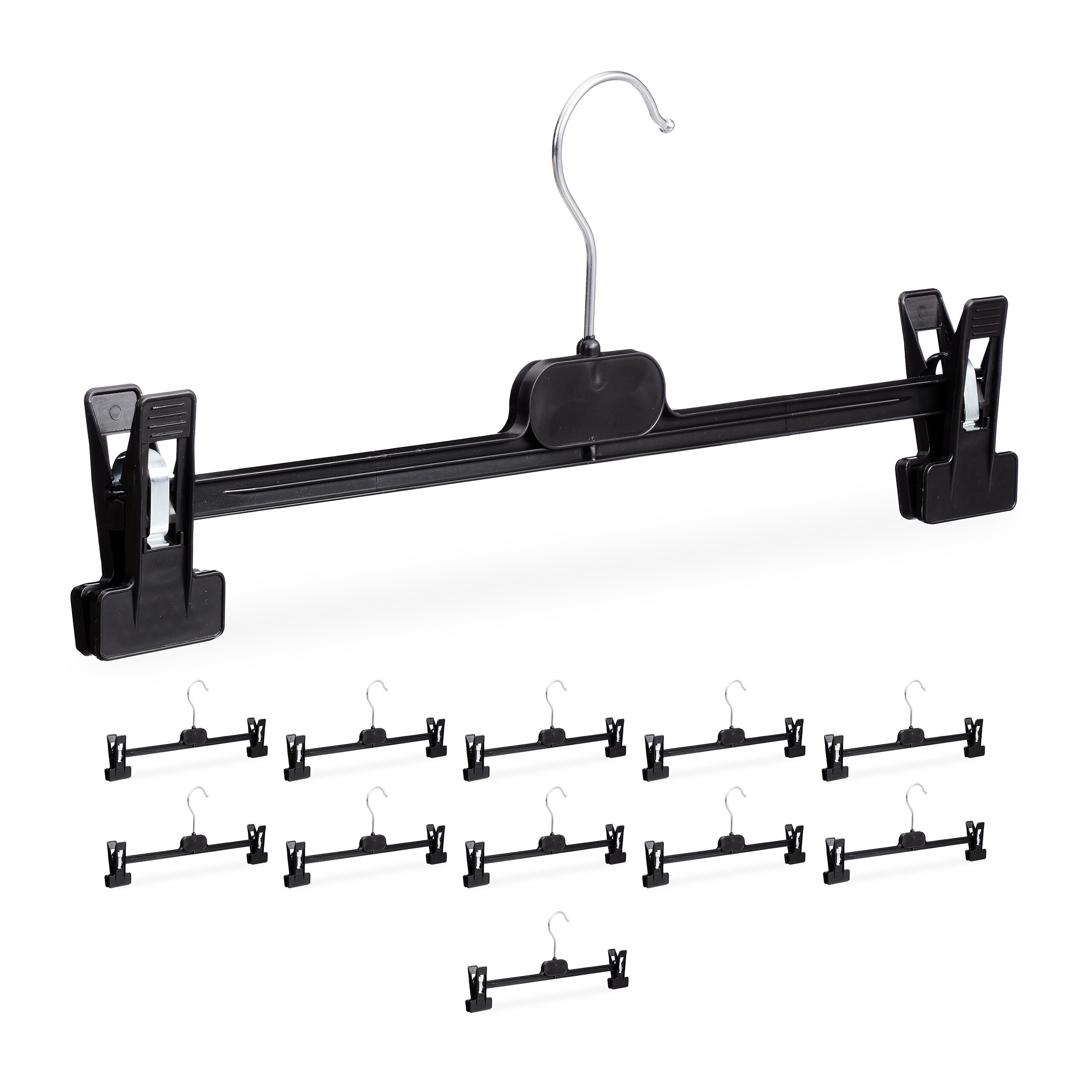 Relaxdays Perchas para Pantalones y Faldas, Pack de 12, Plástico y ...