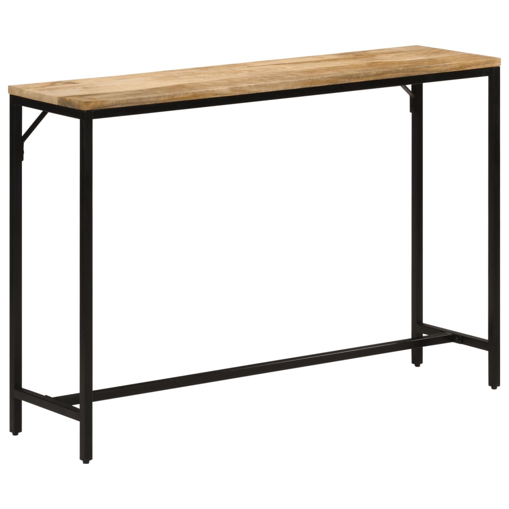 Table console 110x30x75 cm bois de manguier massif brut et fer | Leroy ...