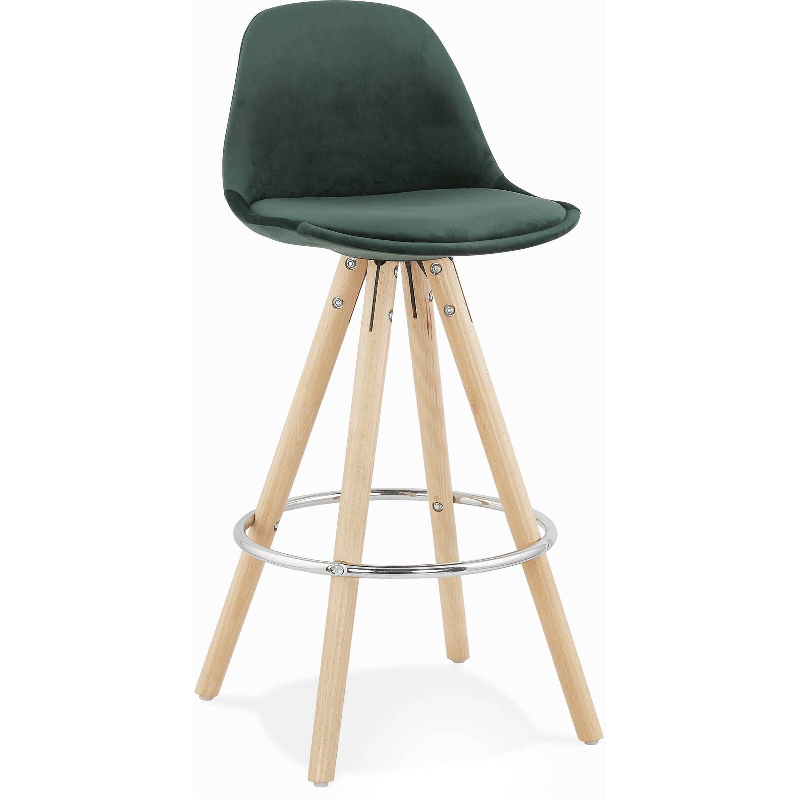 Tabouret de bar design franky mini 65 41 x 41 x 87 cm Vert, bois clair | Leroy Merlin