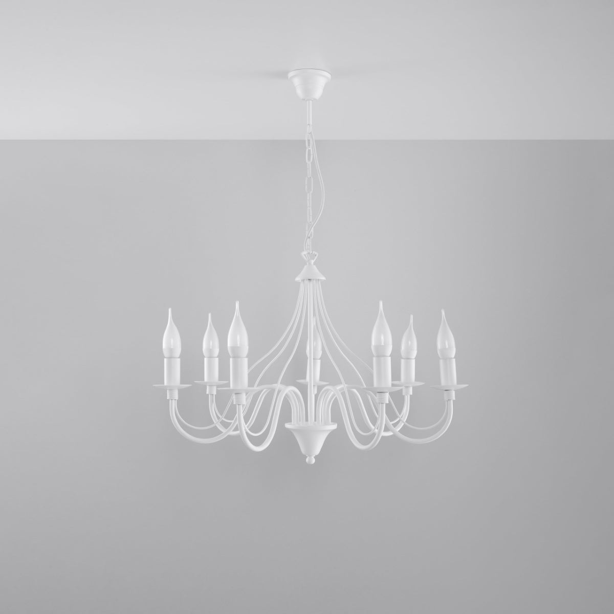 Lustre VIVOW 7 LED blanches avec ampoule 4000K - 60x60x80cm Sollux ...