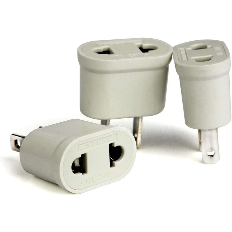 Adaptador convertidor de 3 piezas de Francia a EE. UU., enchufe europeo ...