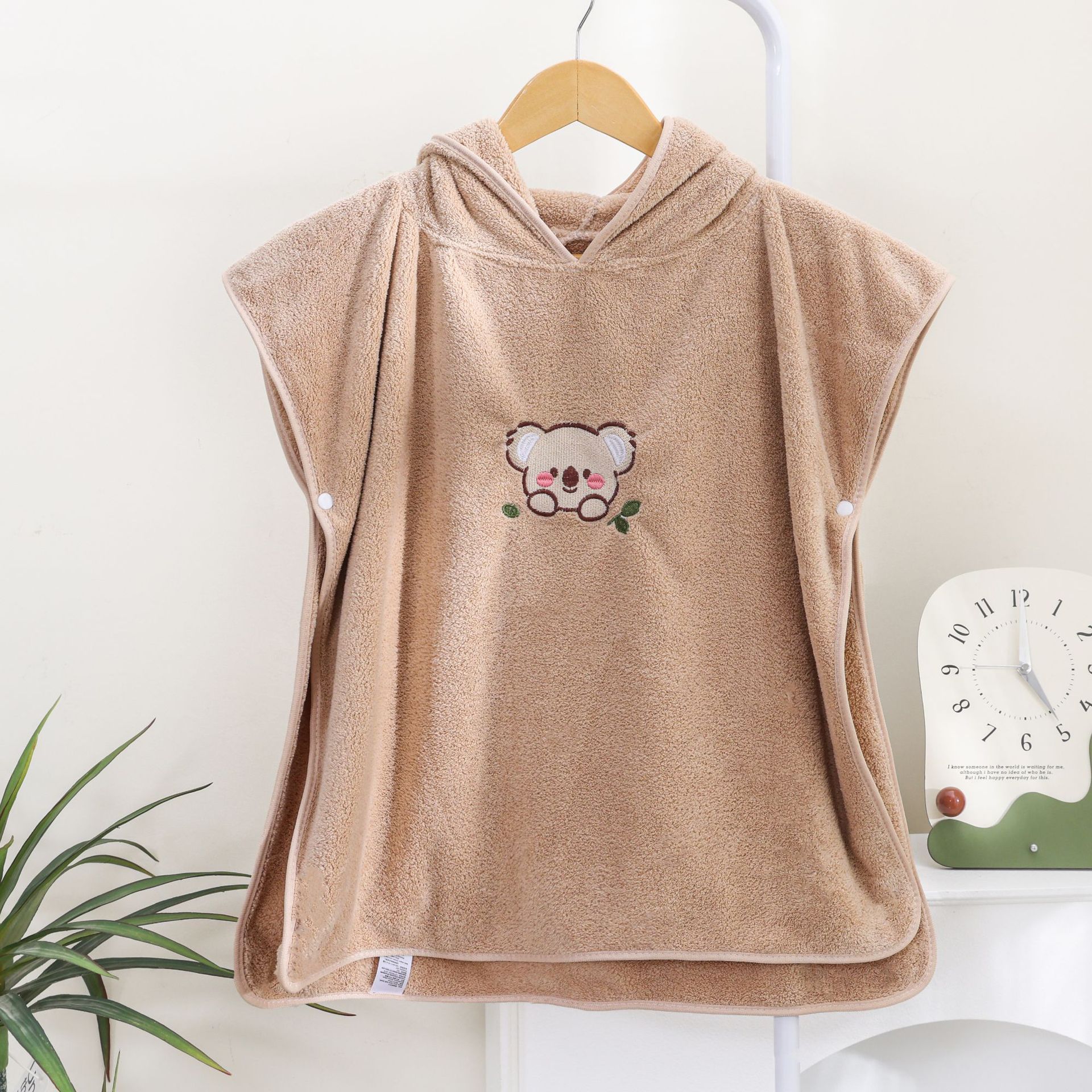 Serviette de bain à capuche en polaire corail brodée pour bébé ...