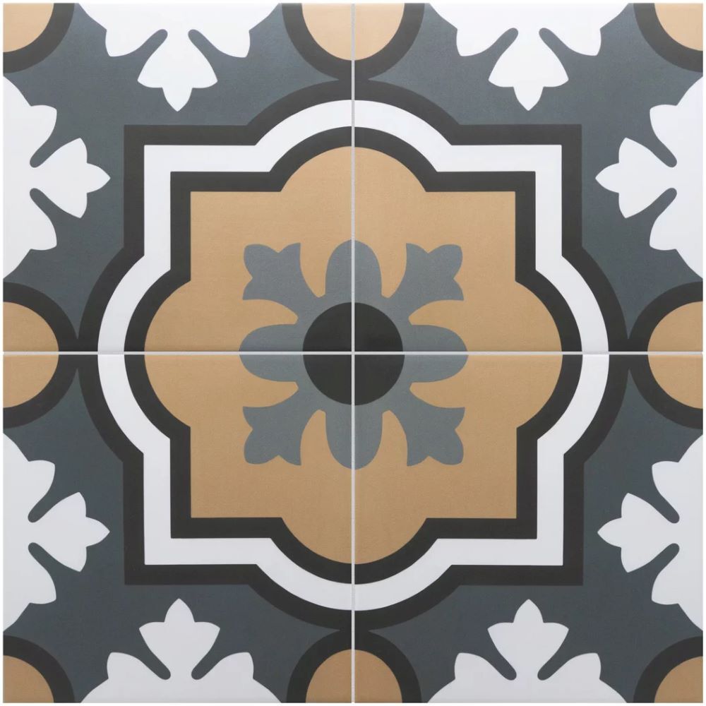 Carrelage Imitation Carreaux De Ciment 20x20 RIVOLI Monaco Gris | Leroy ...