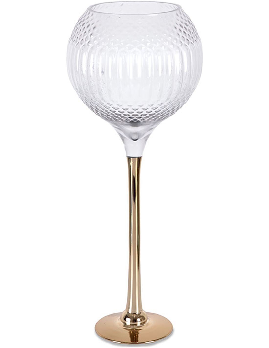 Copa de cristal con el pie dorado maggie | Leroy Merlin