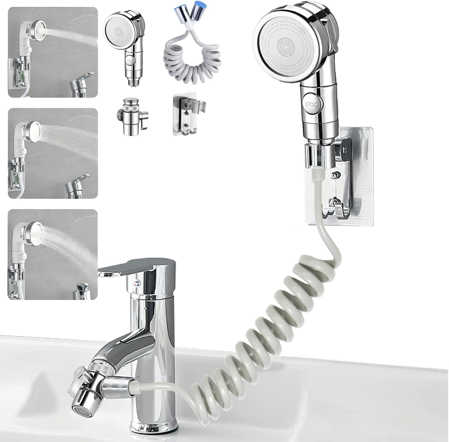 Douchette adaptable sur robinet，Facile à laver les cheveux et à ...