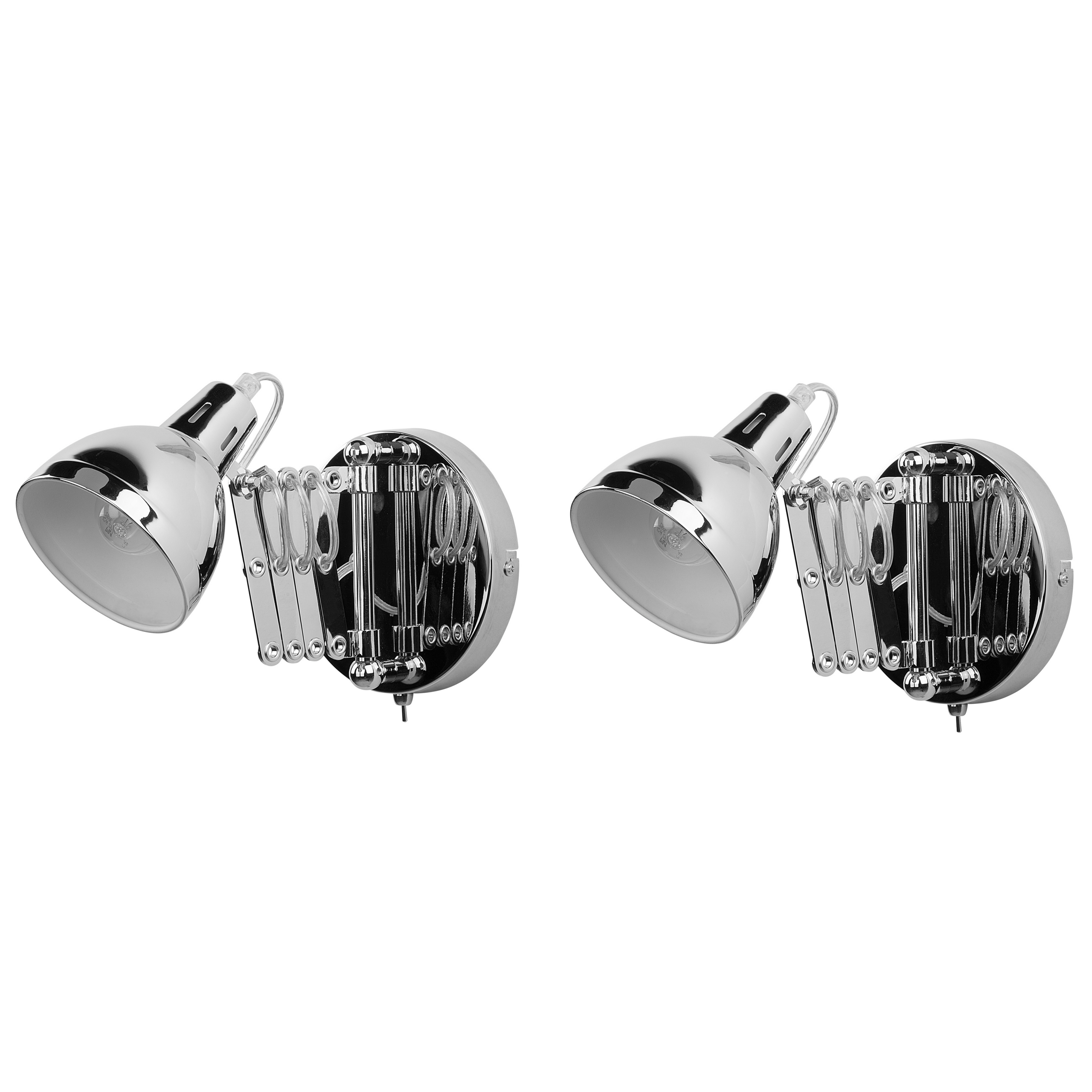 Lot de 2 lampes murales HARRINGTON Argenté Métal Réglable | Leroy Merlin