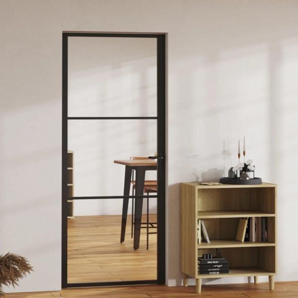 Porte intérieure en verre ESG 83x201,5 cm avec cadre aluminium robuste ...