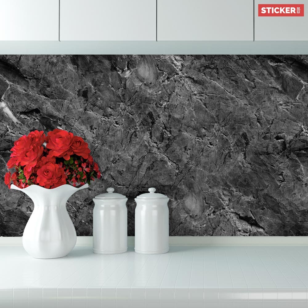 Crédence Adhésive Roche Noire - 300 x 60 cm | Leroy Merlin