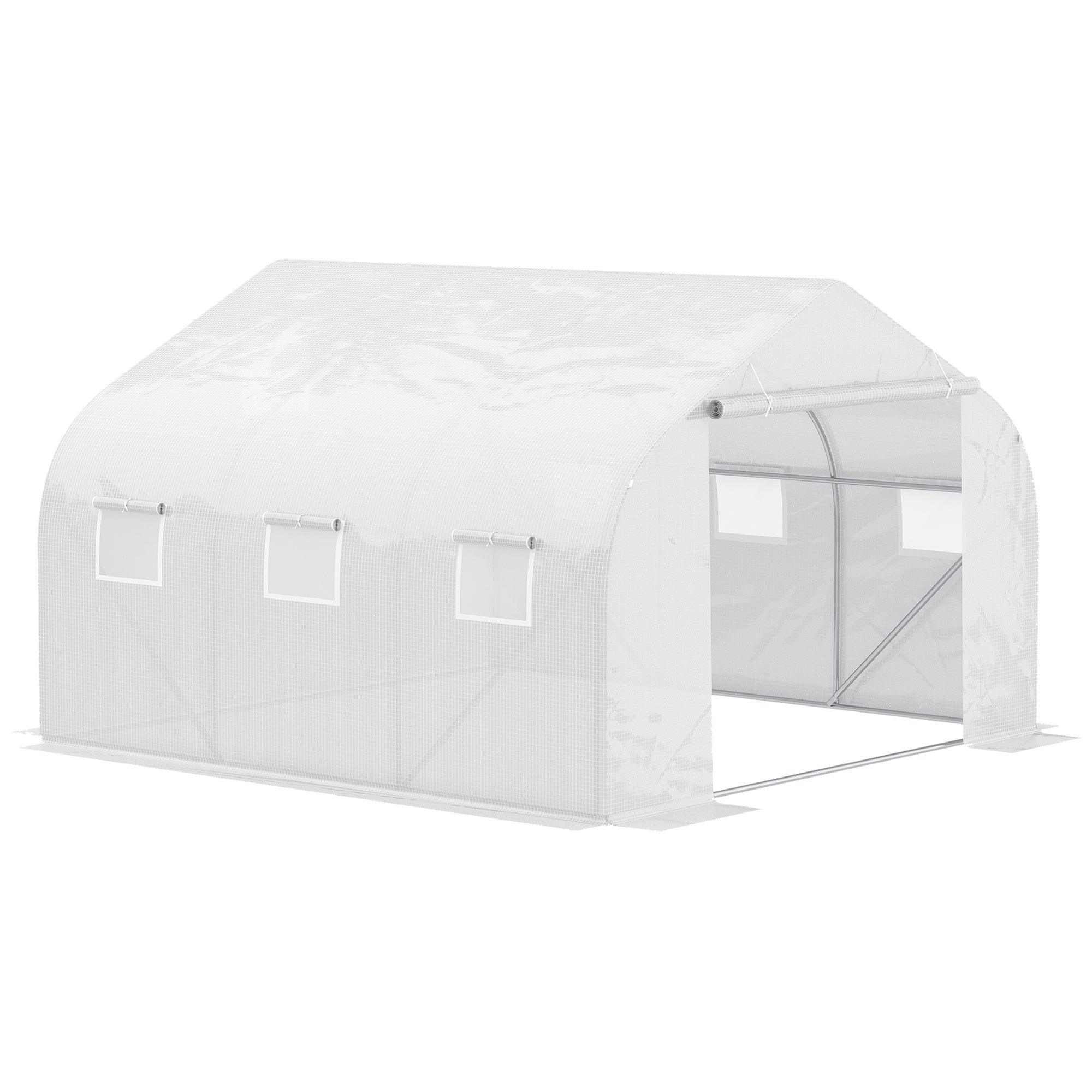 Serre de jardin 4,45x2,99x2,05m avec protection UV,fenêtres en maille ...