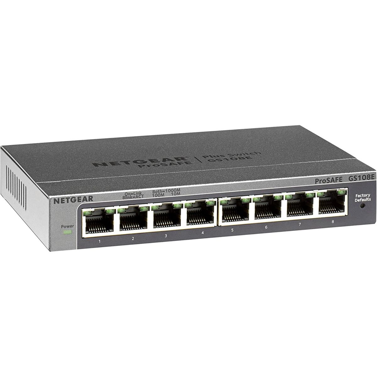 Switch ethernet NETGEAR GS108E-400EUS métal 8 Ports Gigabit | Leroy Merlin