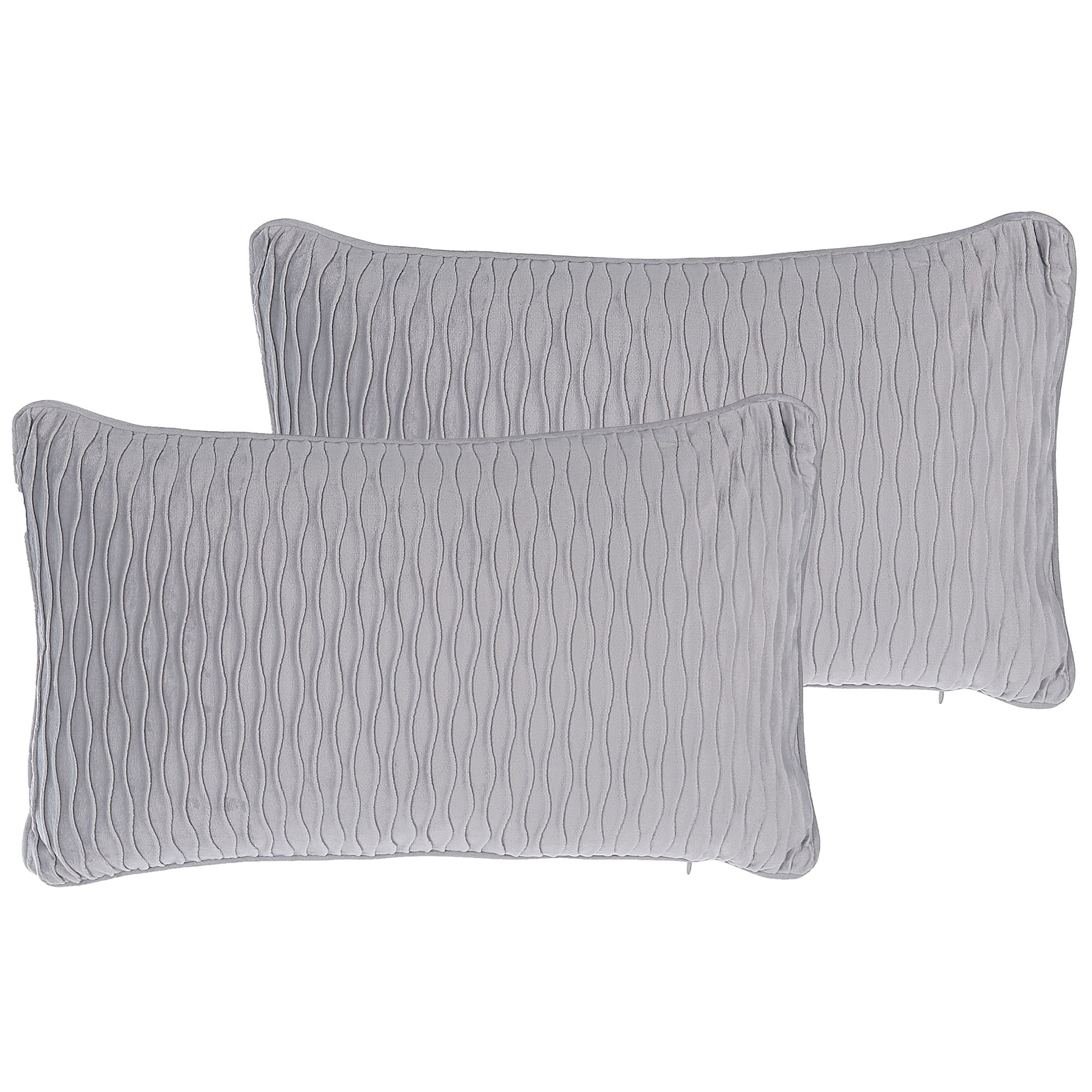 Beliani Conjunto de 2 cojines Liso MOTARI Bouclé 30 x 50 cm Gris ...