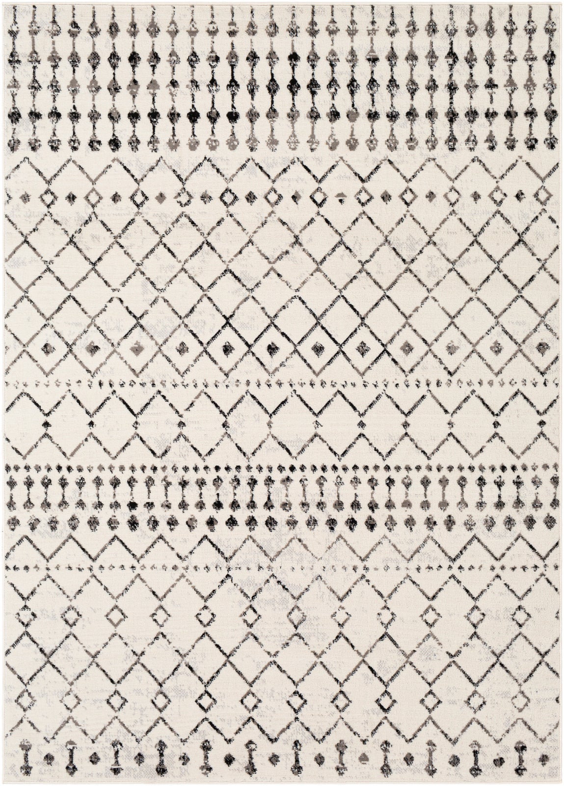 LIVABLISS Tapis Berbère Ethnique Blanc/Noir 200x275 | Leroy Merlin