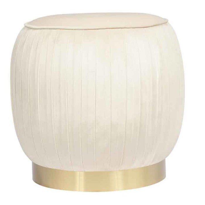 Tabouret Design en Velours "Lilje" 43cm Crème | Leroy Merlin