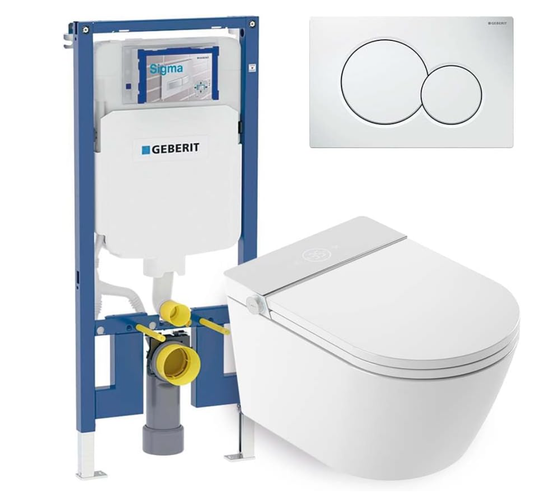 Mizubath - Set WC giapponese sosp. Rada bianco | Risciacquo ad acqua ...