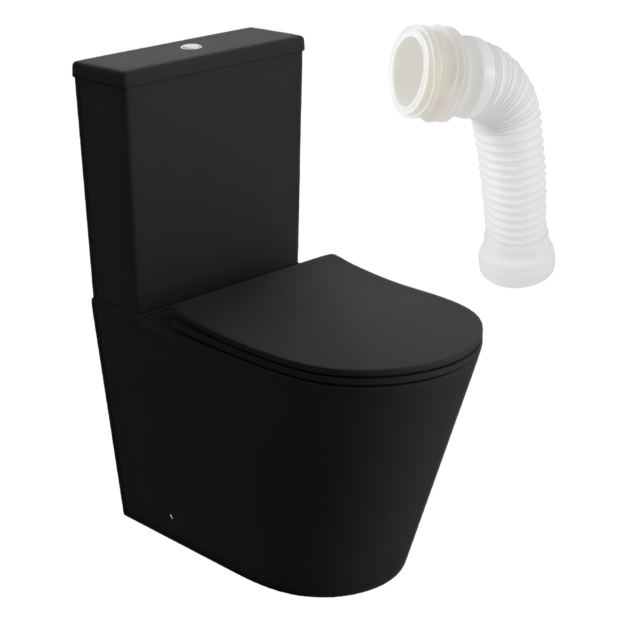Lavita Neptun Black Compact flangeless wc| Confezione completa di wc compatti | 3/6l ...