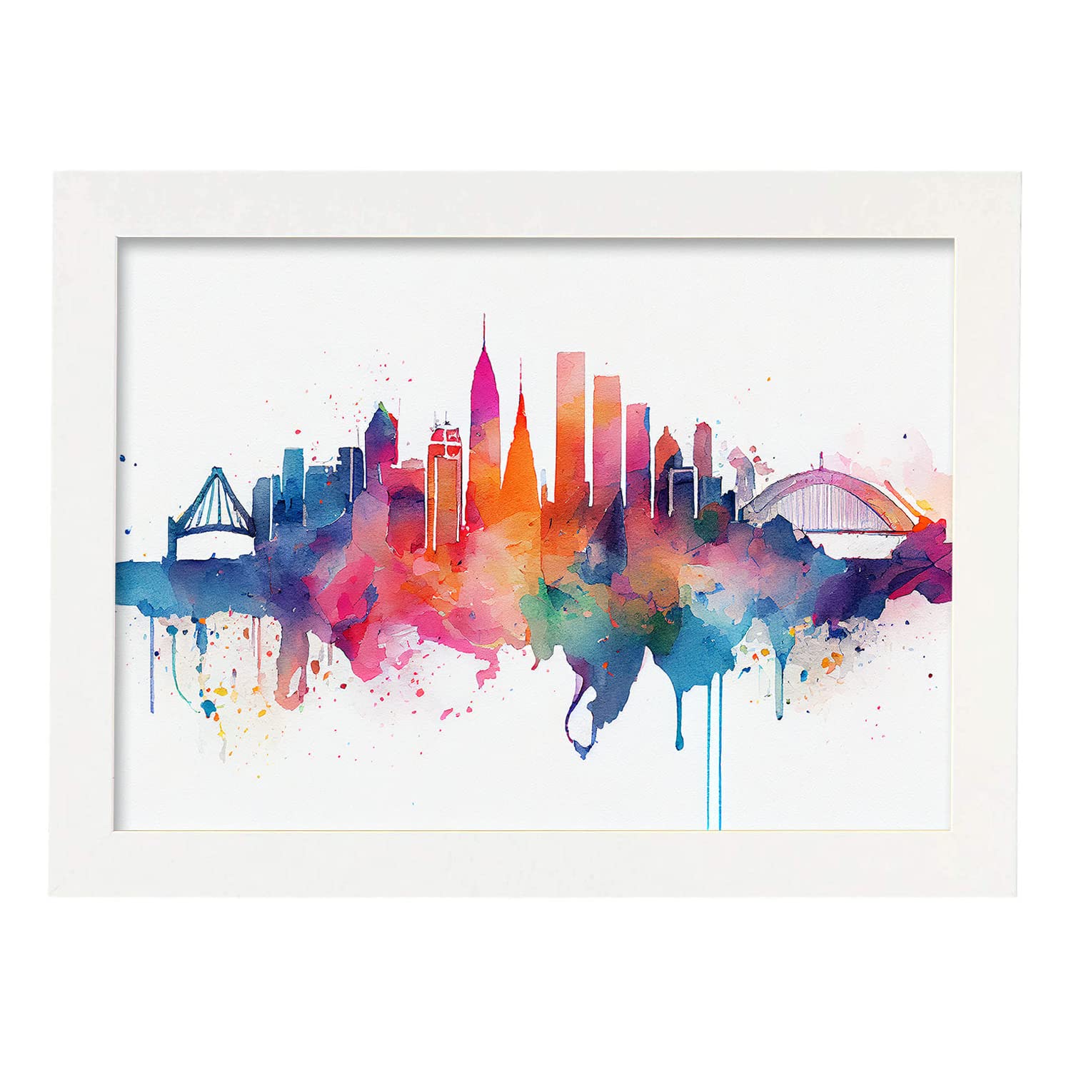 Sydney Affiche Dans L'horizon Abstrait De Style Aquarelle Et De L'illustration Du Monument ...