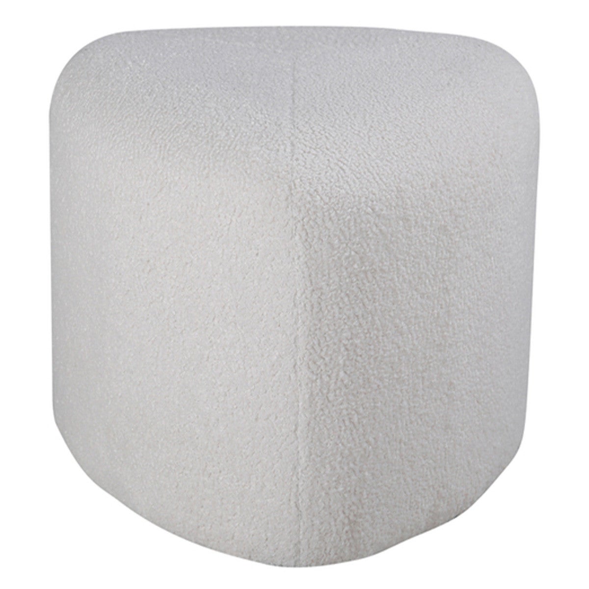 Pouf Tissu Bouclette "Peg" 46cm Blanc | Leroy Merlin