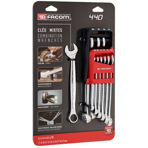 Facom 440.JP10PB Jeu de clés mixtes 9 pièces Ouverture de clé (métrique ...
