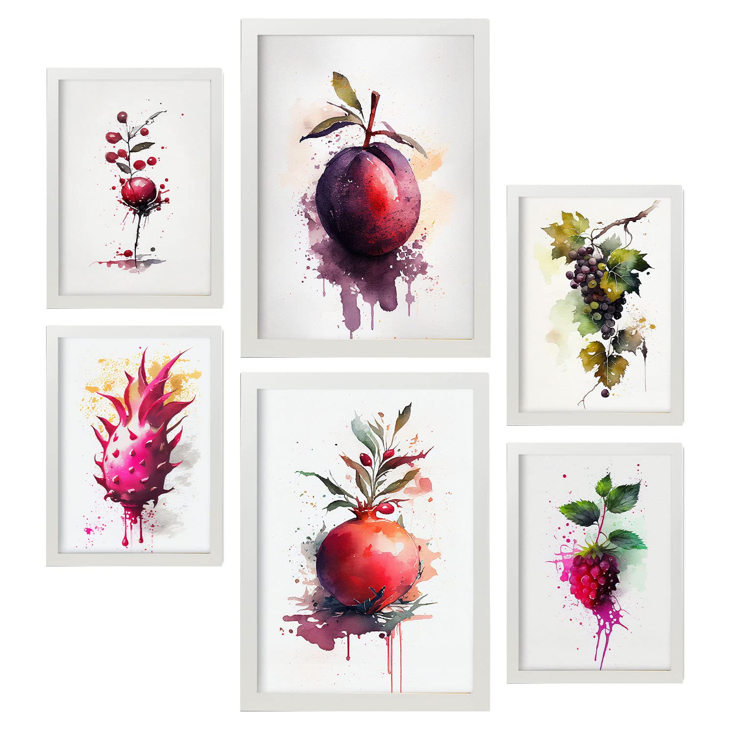 Nacnic Fruits Violets Affiches Illustrations De Fruits Légumes Et ...