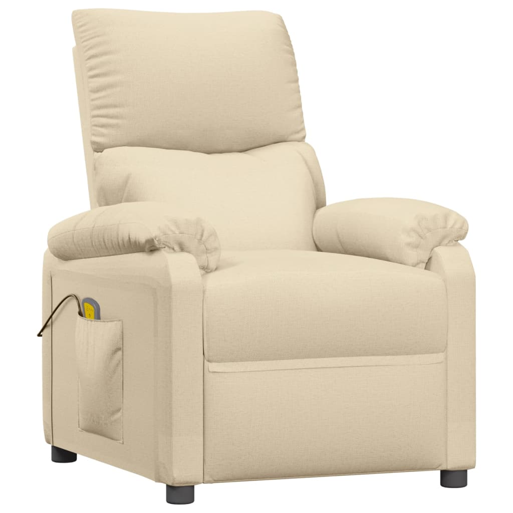Fauteuil de Salon | Chaise de relax | Fauteuil de massage Crème Tissu ...