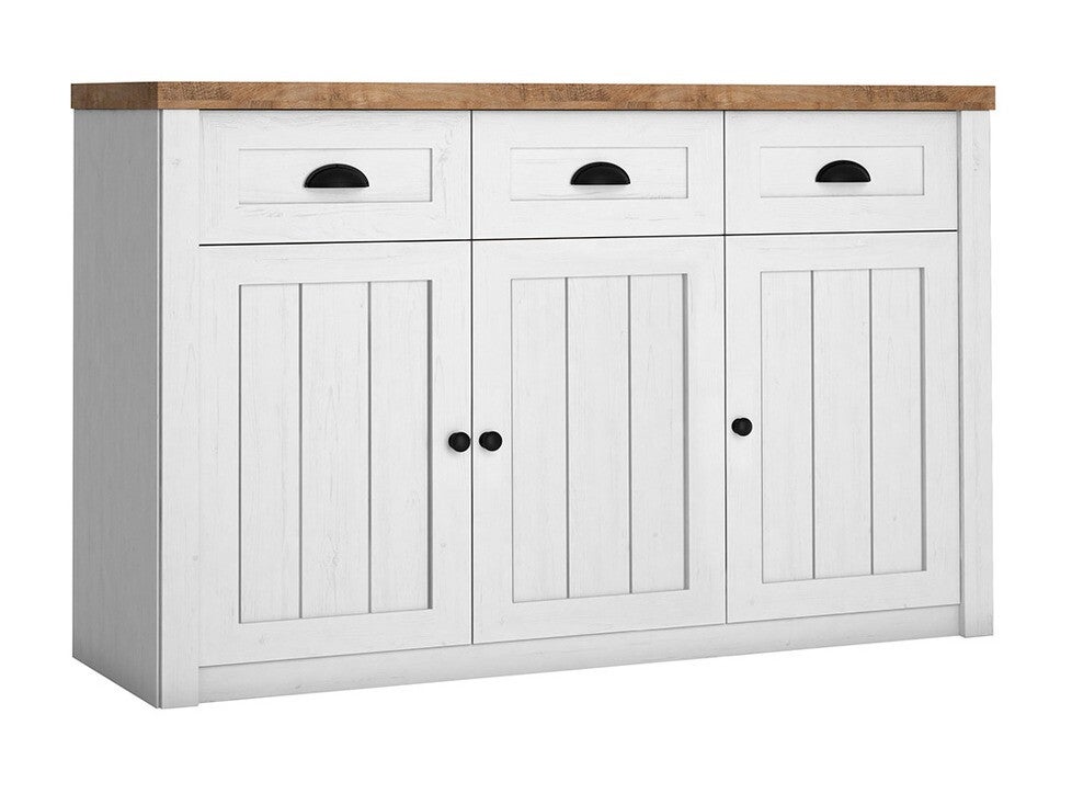 Commode Ferdore 101, Pin Anderson, Chêne de Lefkas, Tiroirs et portes ...