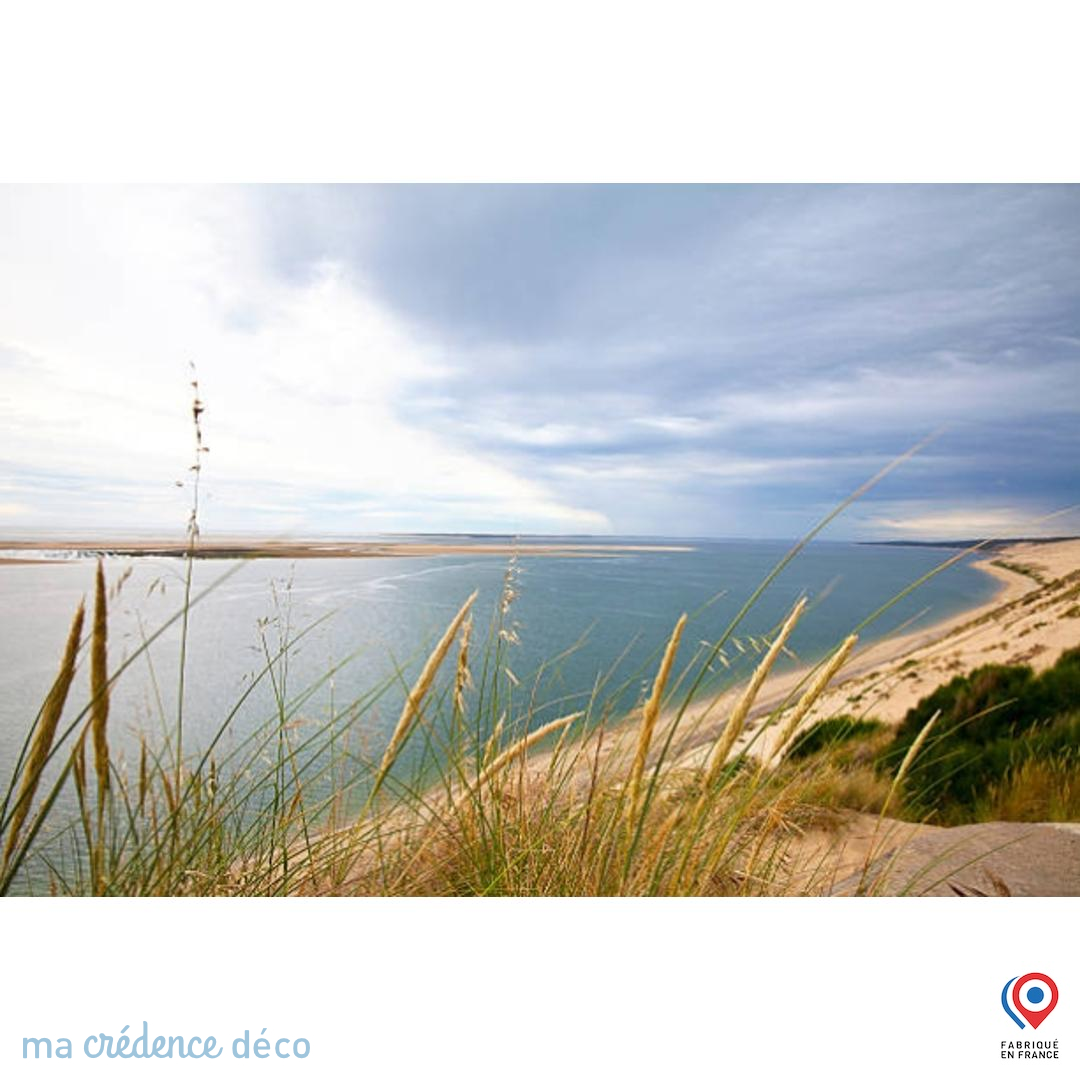 Crédence cuisine fond de hotte Dunes du pilat - Verre trempé - L 80 cm x H 80 cm ...