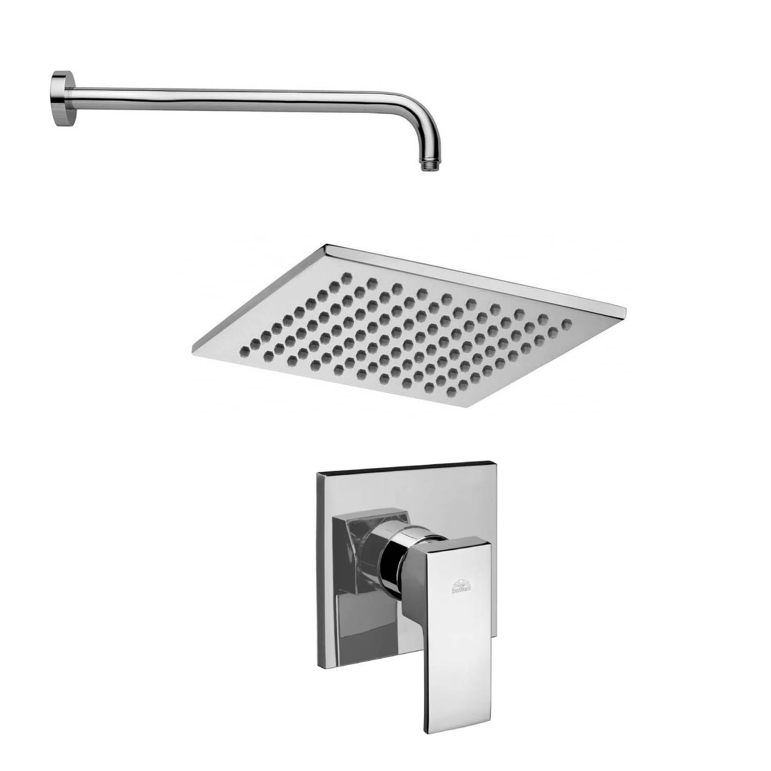 Ensemble pomme de douche anticalcaire avec bras rond et mitigeur ...