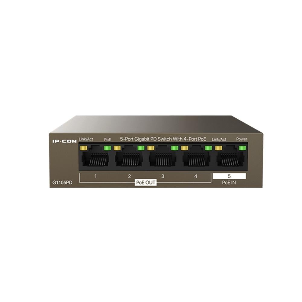 IP-COM Switch 5 porte Gigabit PD - 4 porte PoE OUT 1 porta PoE IN Light ...