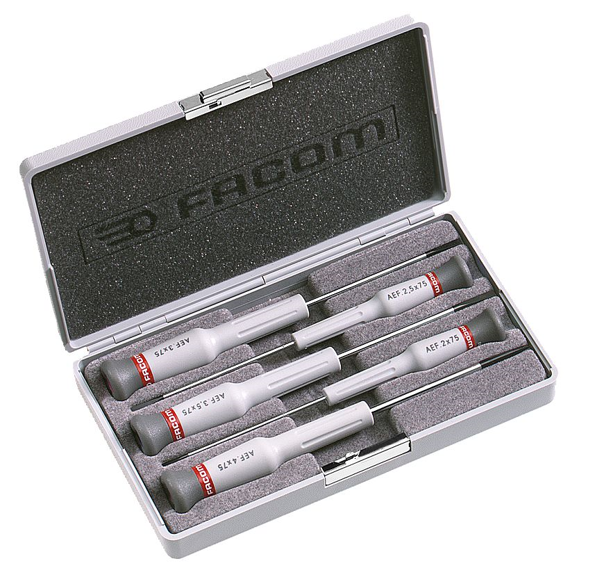 FACOM AEF.J2 - Caja de 5 destornilladores micro-tech ranura | Leroy Merlin