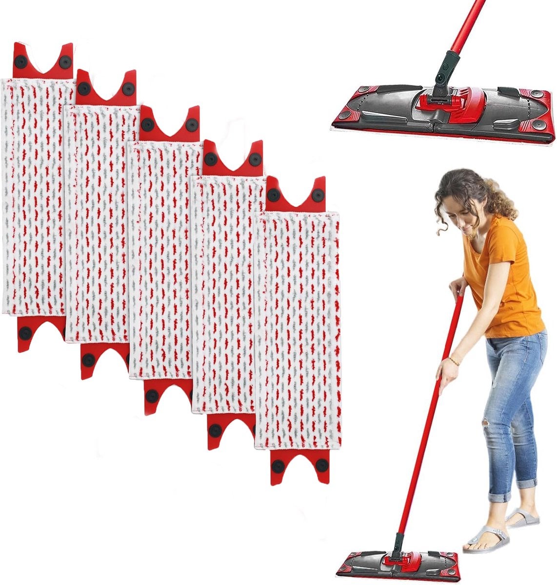 Lot de 5 Chiffons en microfibre compatibles avec les balais à franges ...