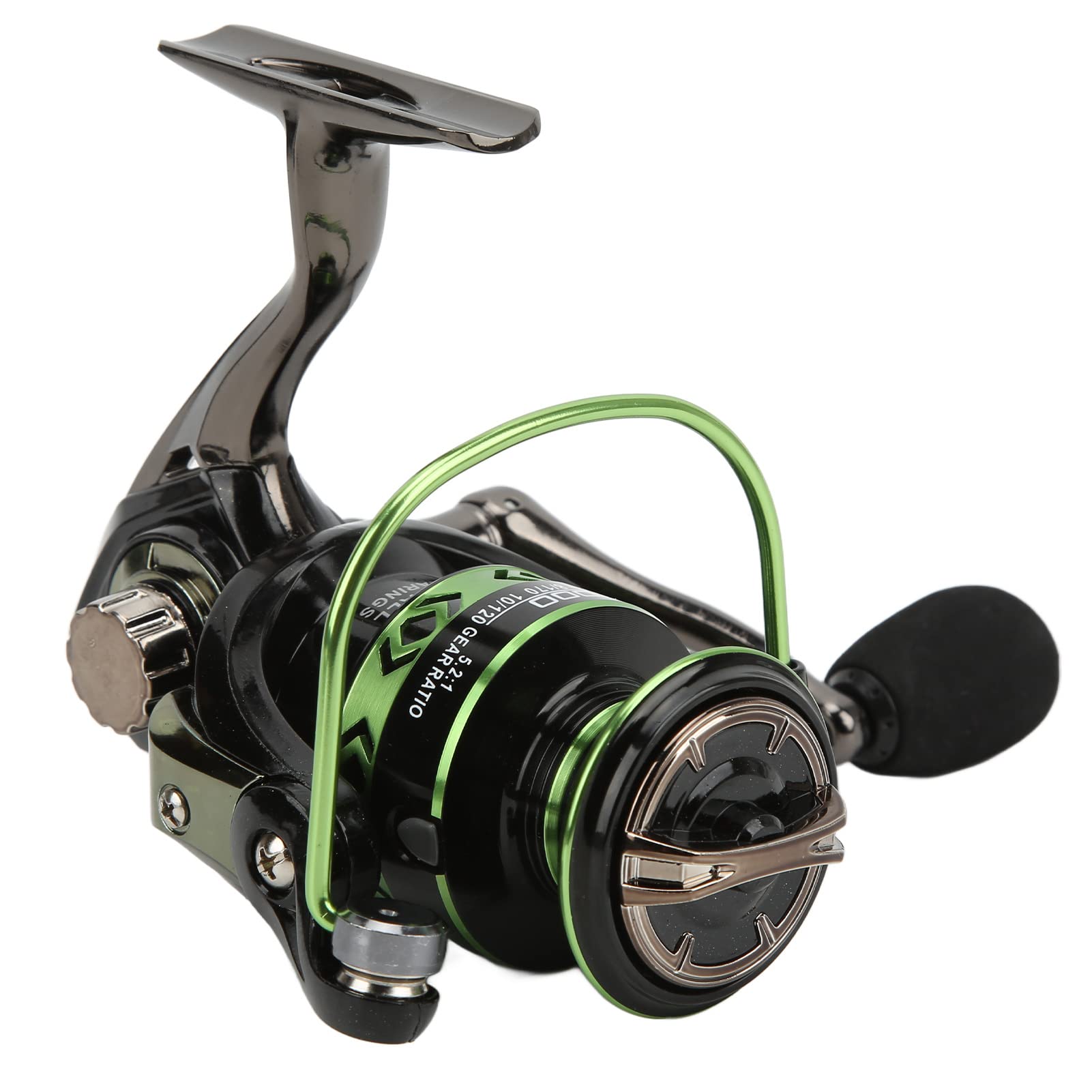 Moulinet de pêche à grande roue en métal avec grand chanfrein à 45° 5.2 ...