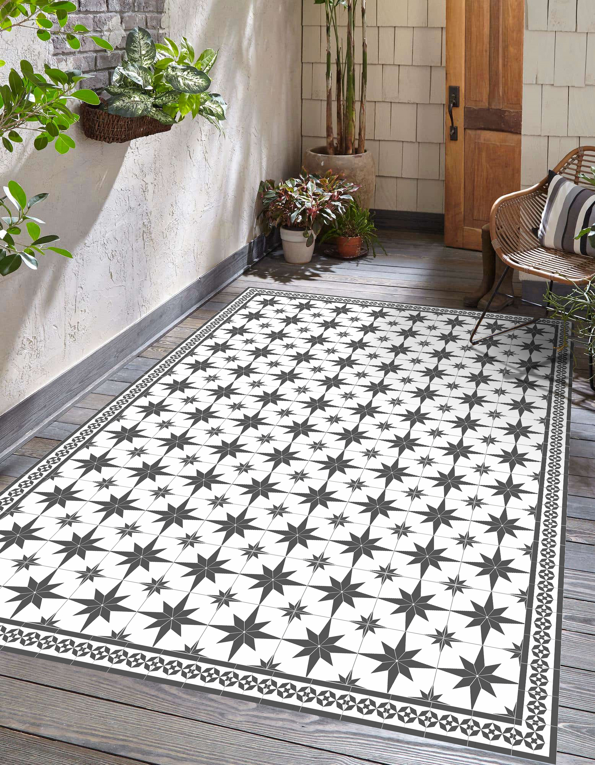 Tapis PVC intérieur/extérieur Étoiles 200x300 cm - PVC imprimé, lavable ...