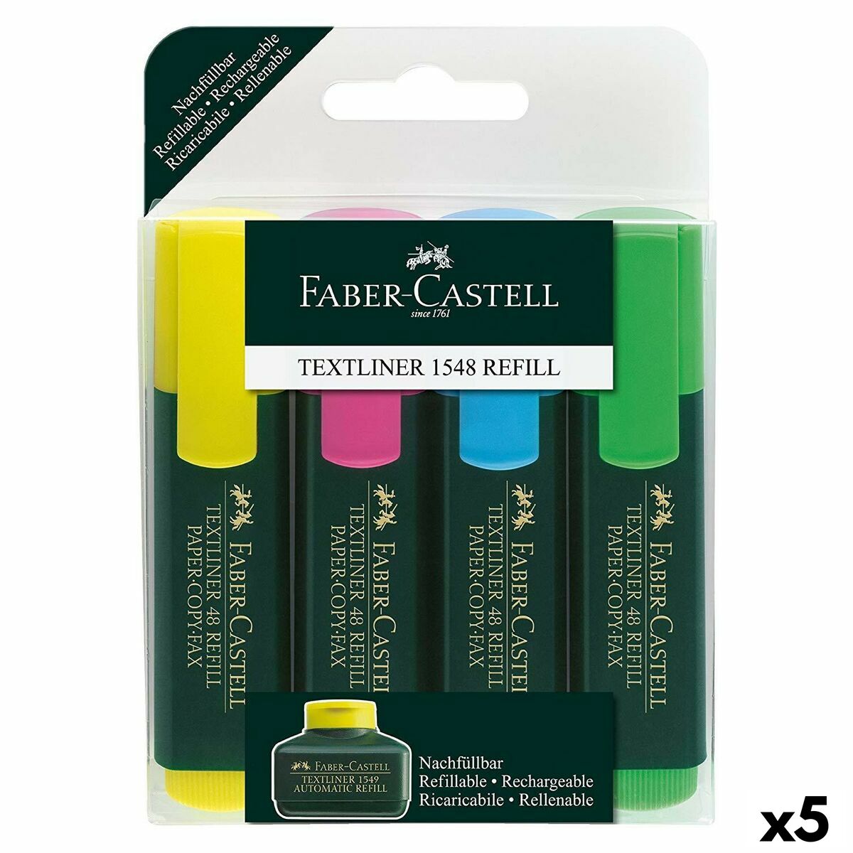 Boîte de marqueurs Faber-Castell Fluorescent 5 Unités | Leroy Merlin