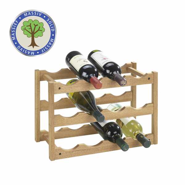 Rack à vin empilable en bois de noyer pour 12 bouteilles | Leroy Merlin