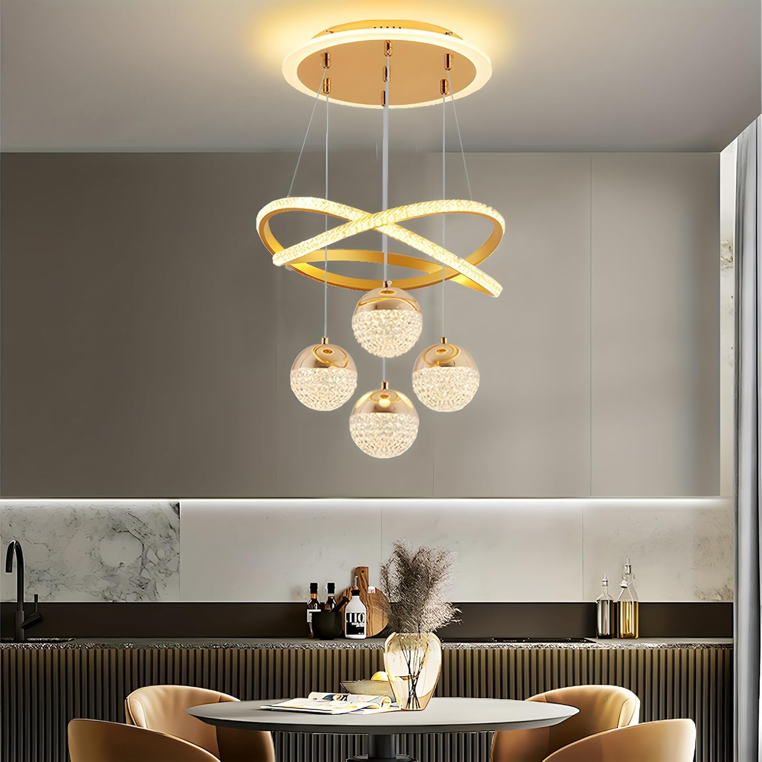 Plafonnier moderne, lampe linéaire pour îlot, plafonnier haut de gamme ...