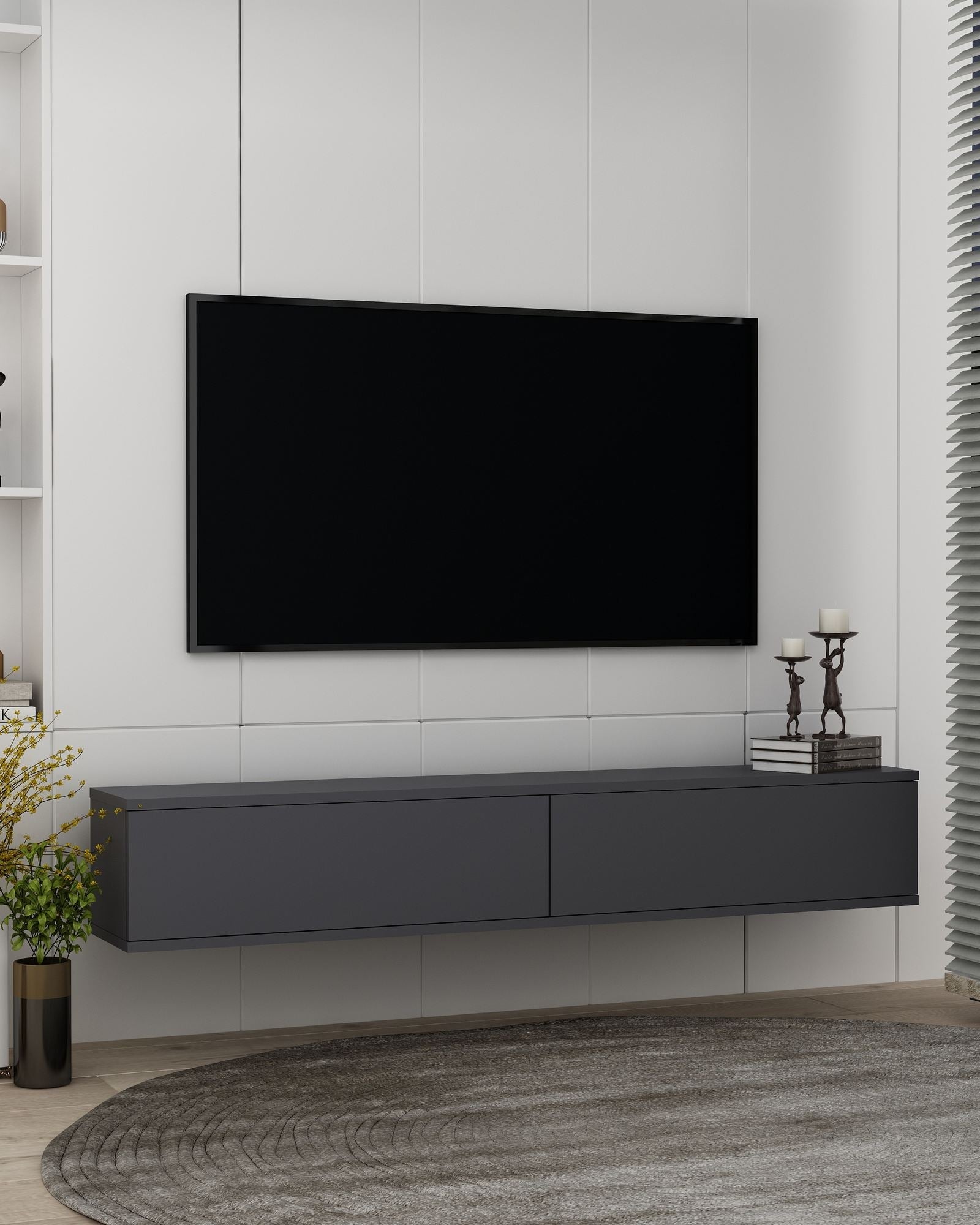 Meuble TV-Aris-Anthracite | Leroy Merlin