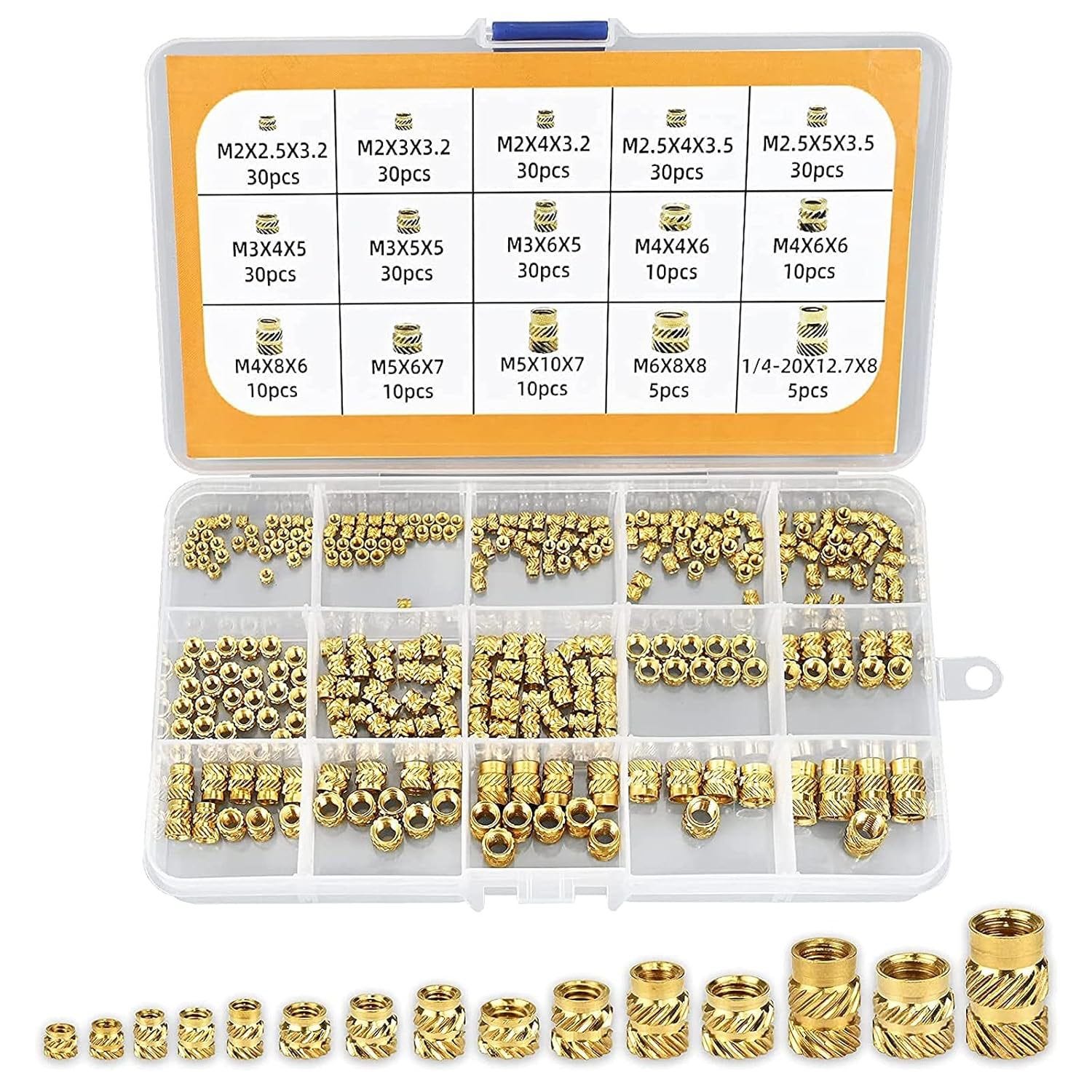300 Pezzi Di Dadi Filettati Zigrinati Dadi Filettati Inserto 300 Pezzi Di Dadi Filettati Zigrinati Dadi Filettati Inserto