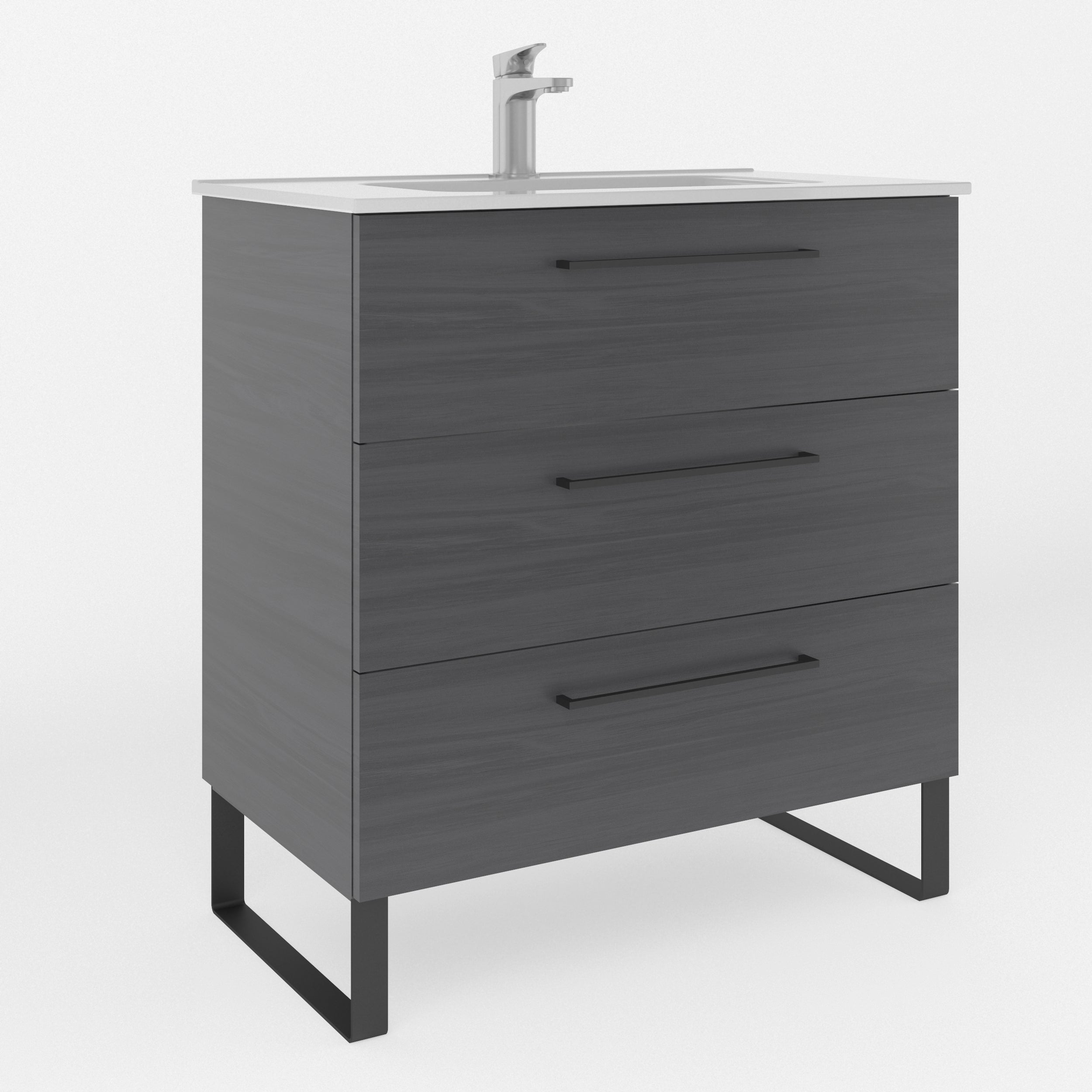 Mobile bagno 80 cm + lavabo in ceramica + gambe | Varma | L 80 X L 90 X ...