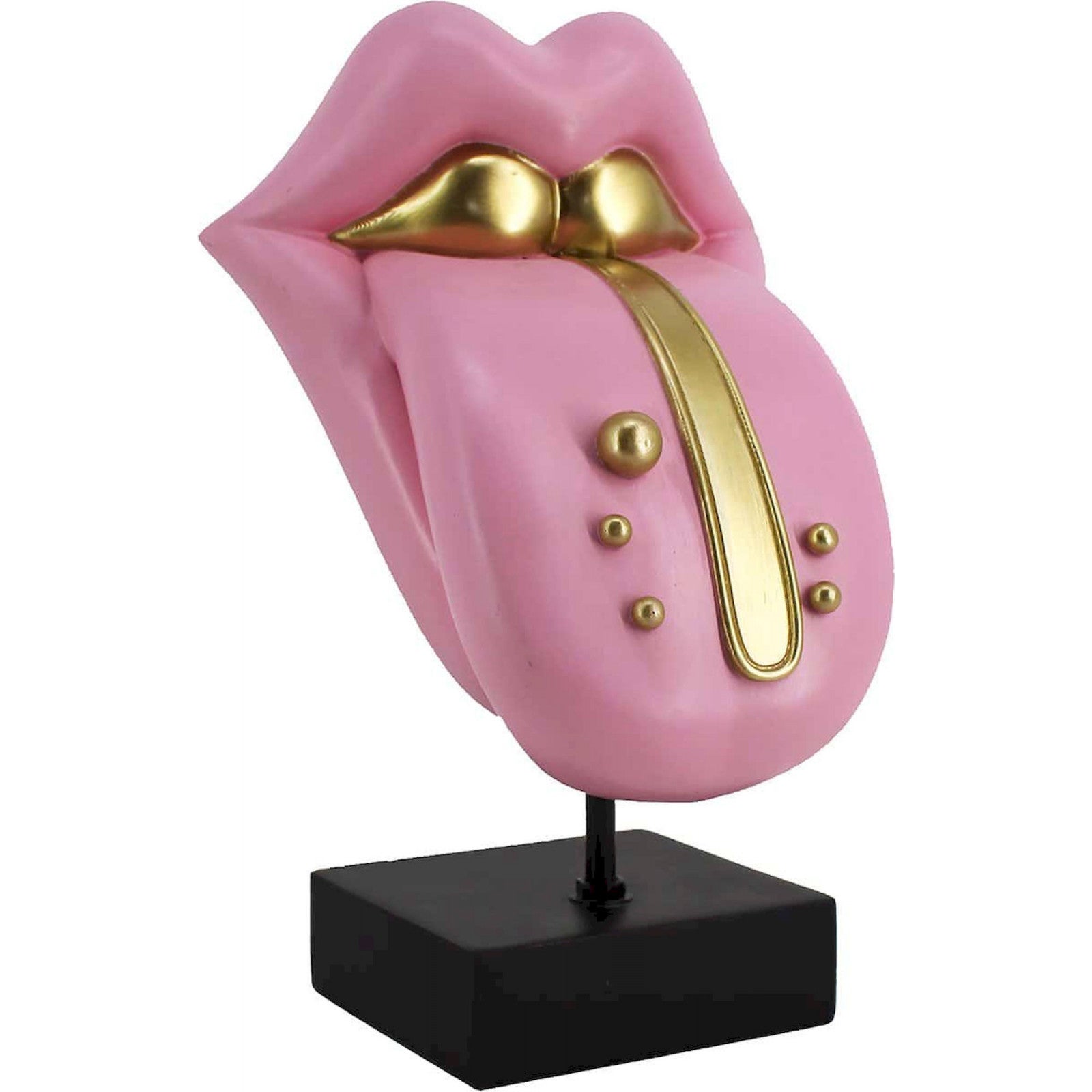 Objet déco langue rose élégant 20 x 17 x 33 cm Rose pâle et doré ...