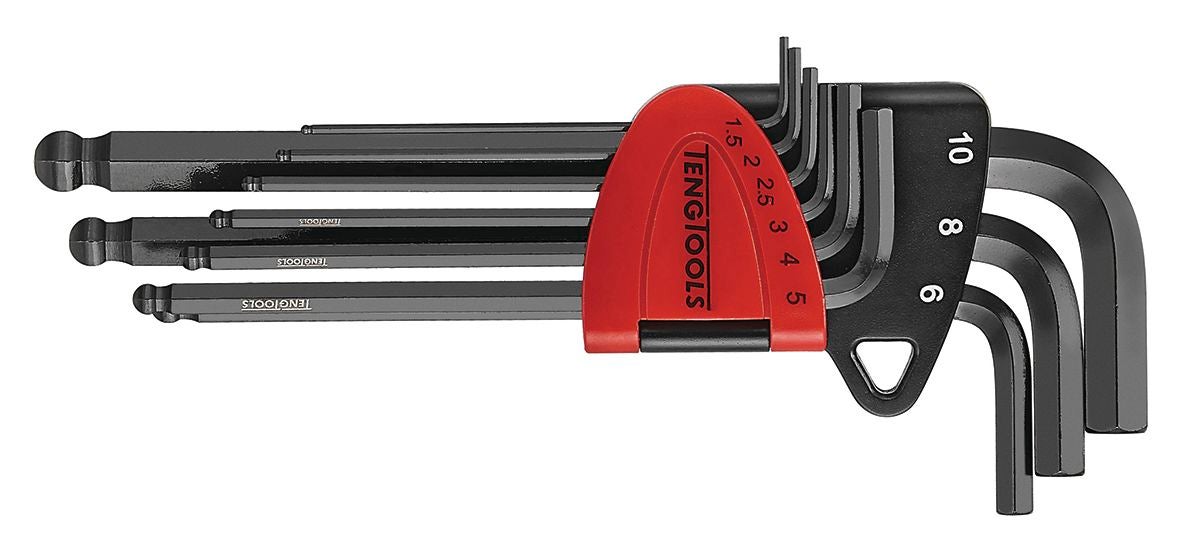 Jeu de 9 clés Allen à tête sphérique 1,5 à 10 mm Teng Tools 1499MM ...