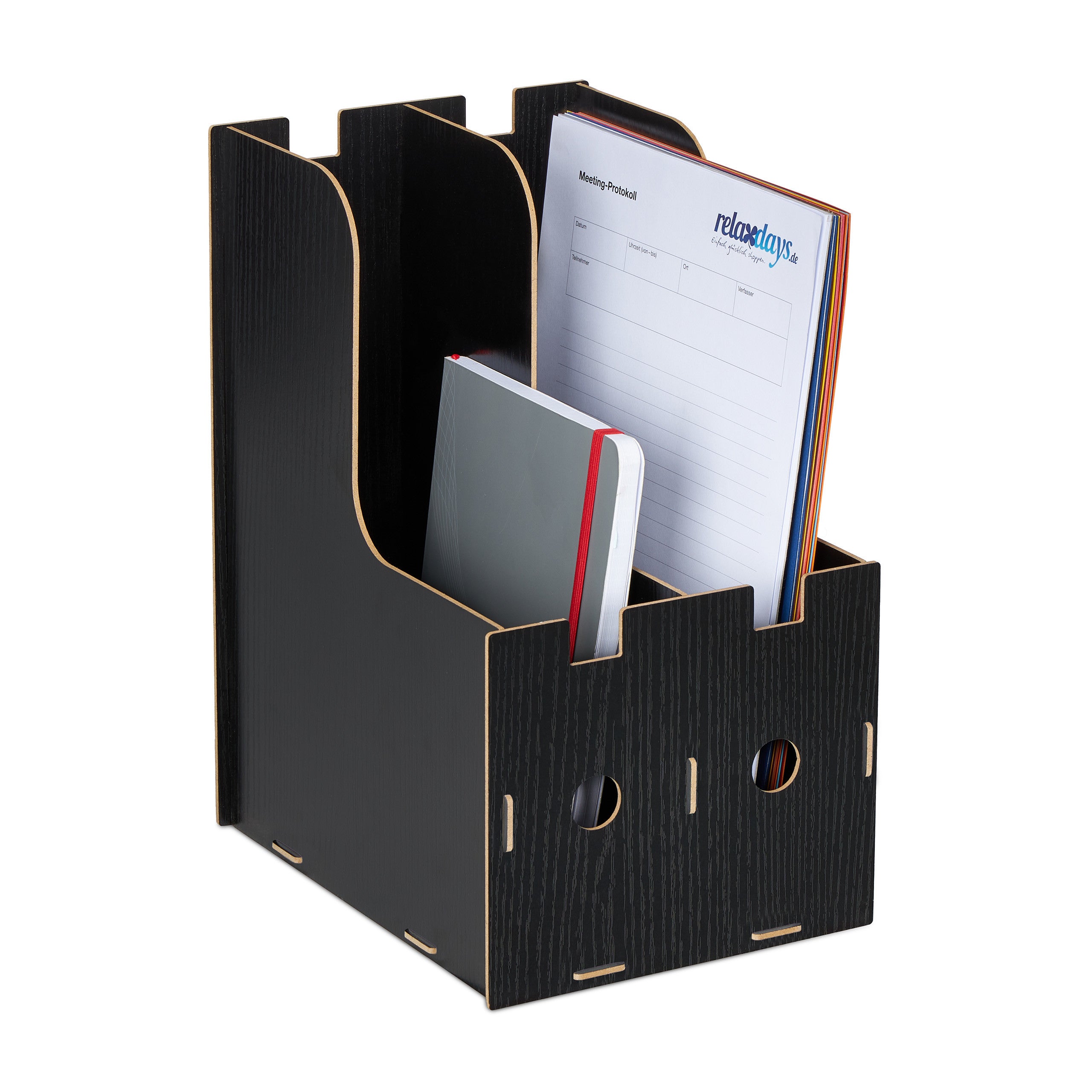 Relaxdays Porte-documents, 2 compartiments, format A4, cahiers ...