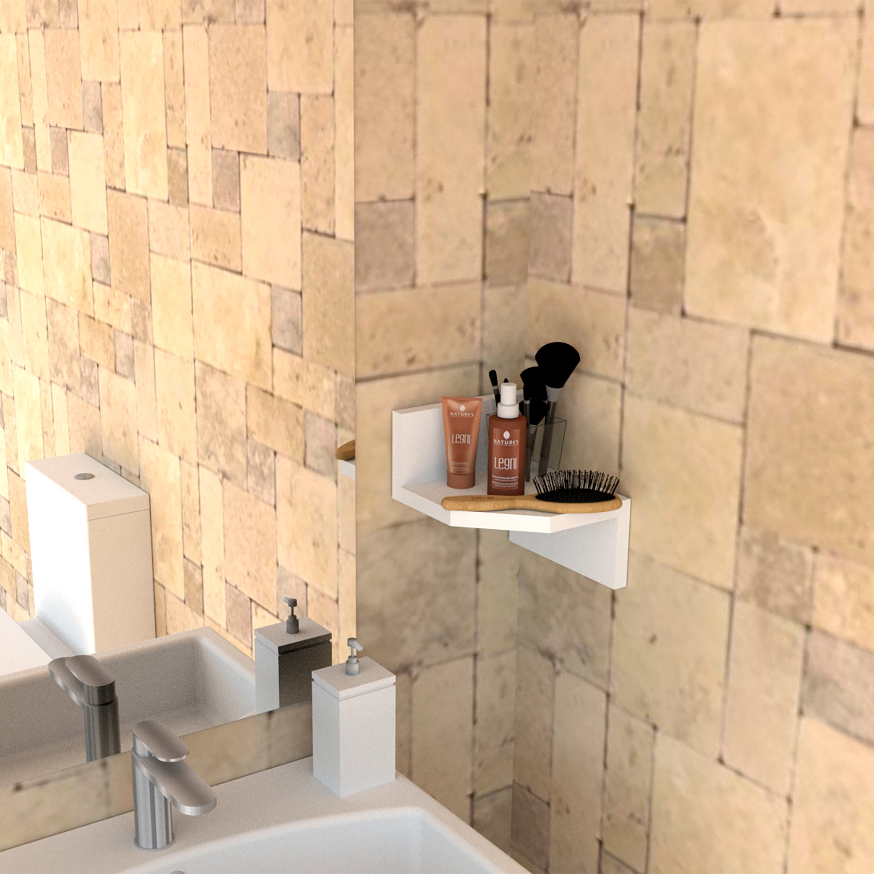 Henor, Étagère Murale d'Angle Zig Zag en Bois FSC® Mod.20 1 Étagère ...