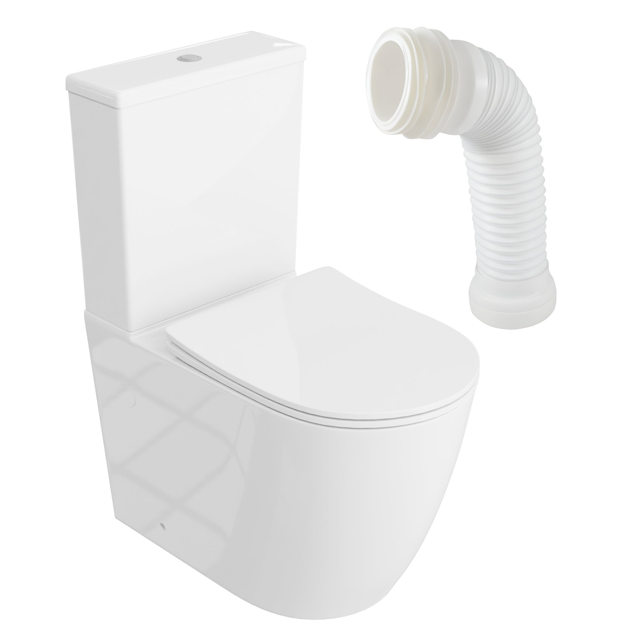 Lavita Nautilius White WC à poser compact sans bride| Pack WC compact ...