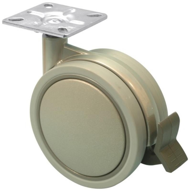 Roulette de meuble Jemedesign grise pivotante diamètre 40 mm platine ...
