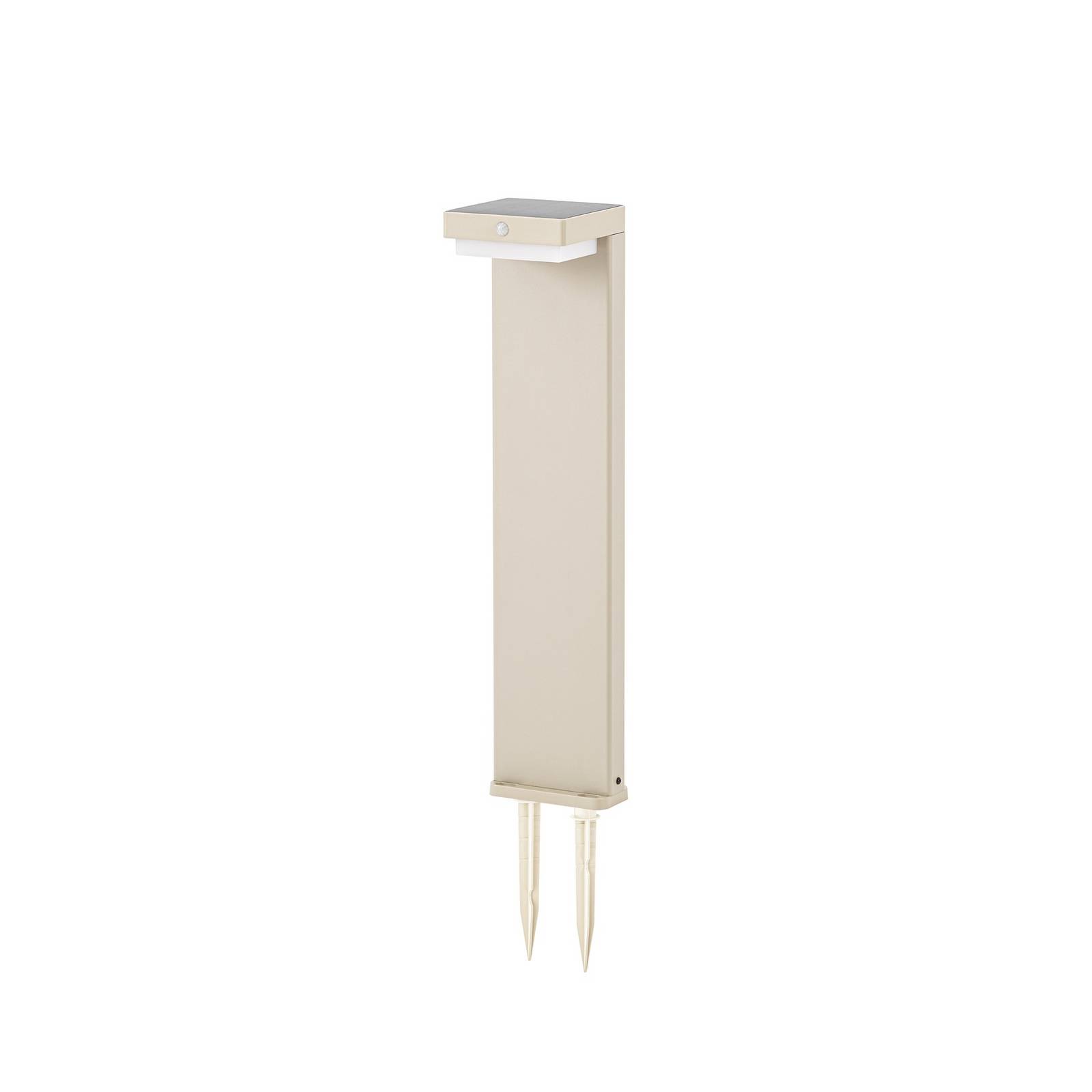 Baliza LED solar para zócalo Eleazar de Lindby, beige, aluminio, sensor ...