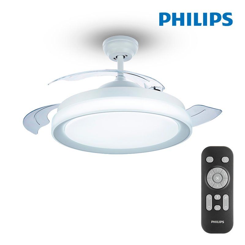 Philips Bliss plafonnier ventilateur LED 28W+35W, Blanc | Leroy Merlin