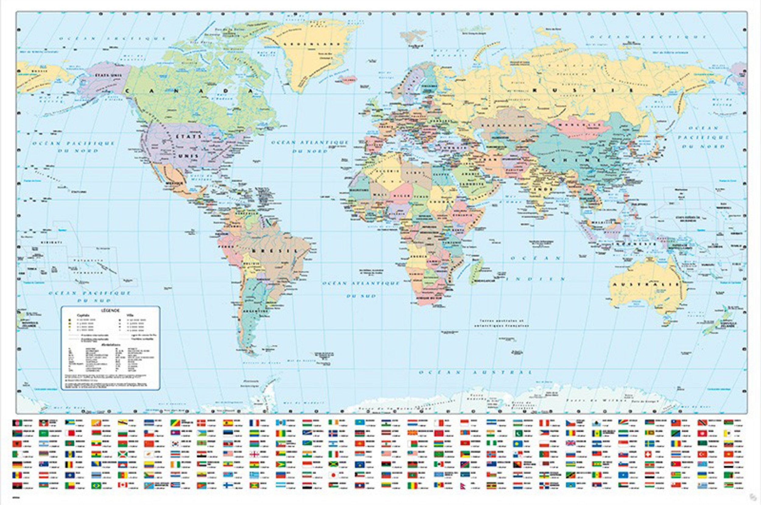 Poster Harper Collins - World Map 21 - Français - 91.5x61cm | Leroy Merlin